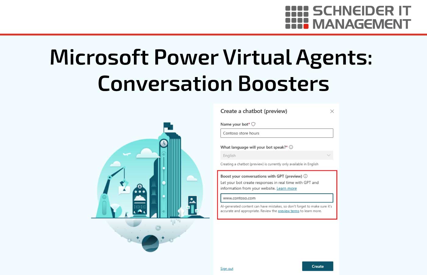 Microsoft Power Virtual Agents: Conversation Boosters - SCHNEIDER IT MANAGEMENT