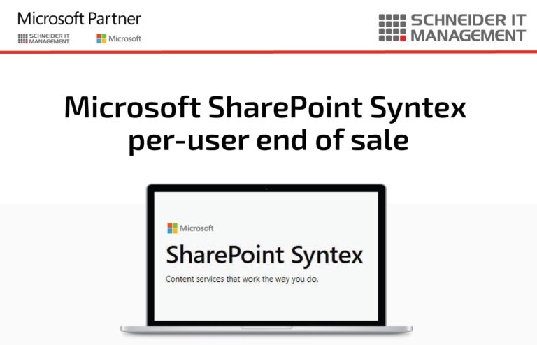 Microsoft SharePoint Syntex per-user end of sale [2023] - SCHNEIDER IT ...