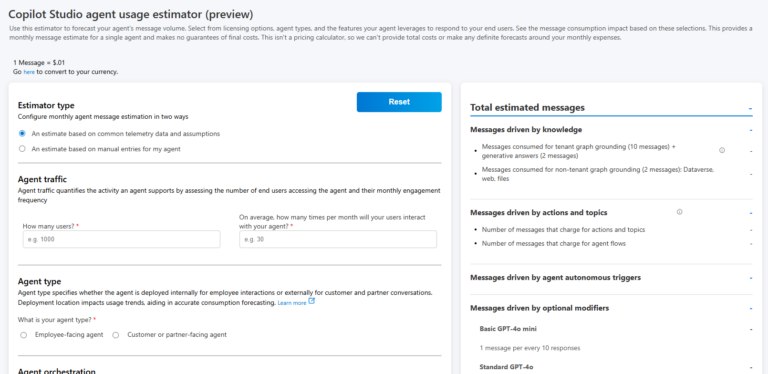 Microsoft Copilot Studio Agent Usage Estimator - SCHNEIDER IT MANAGEMENT